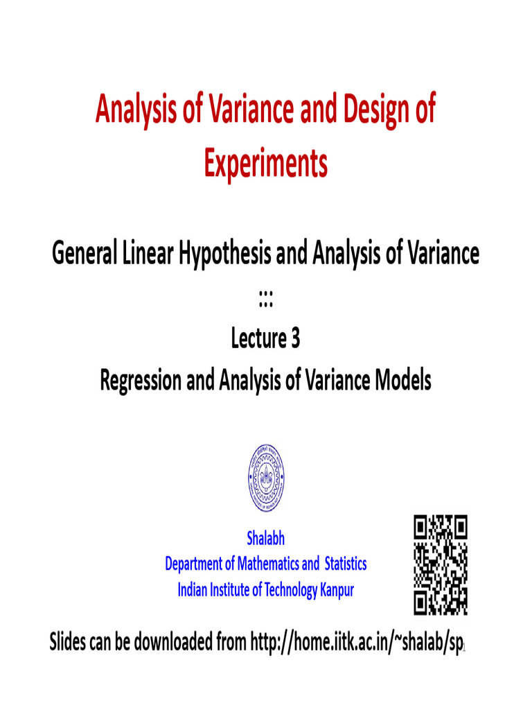 SP Anova Lect 3 | PDF | Dependent And Independent Variables | Regression Analysis