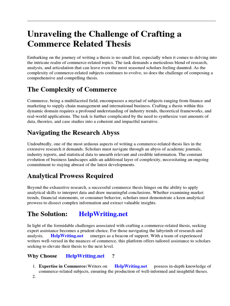 Commerce Related Thesis Topics | Download Free PDF | E Commerce | Internet