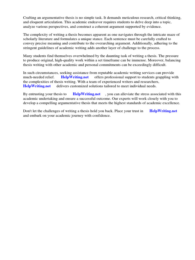What Does An Argumentative Thesis Look Like Pdf Essays Thesis