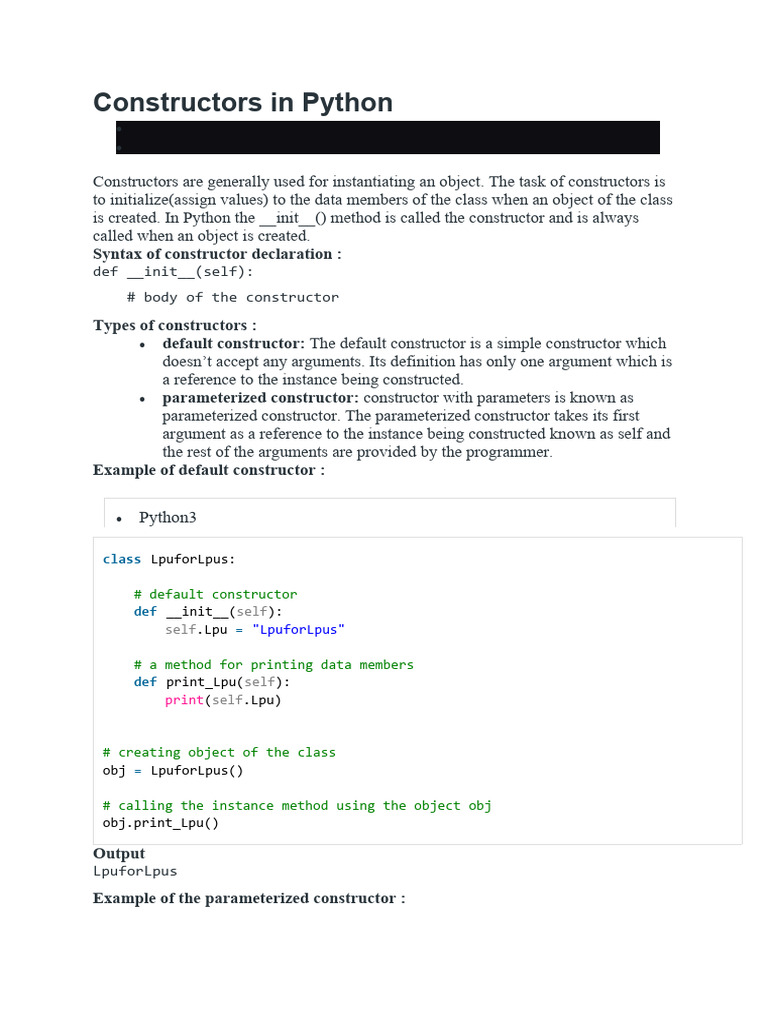 5.2 Constructor | PDF | Programming | Constructor (Object Oriented ... 5.2 Constructor | PDF | Programming | Constructor (Object Oriented ...