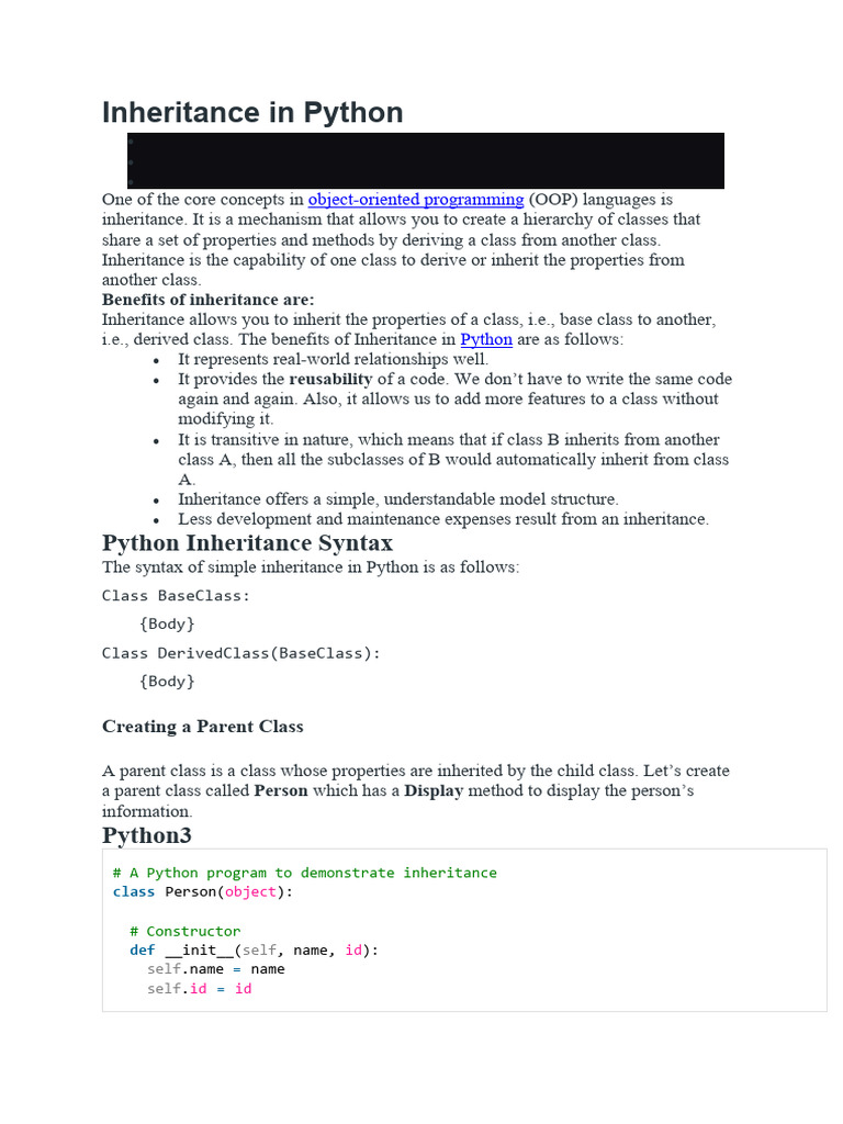 5.4 Inheritance | PDF | Inheritance (Object Oriented Programming) | Class (Computer Programming)