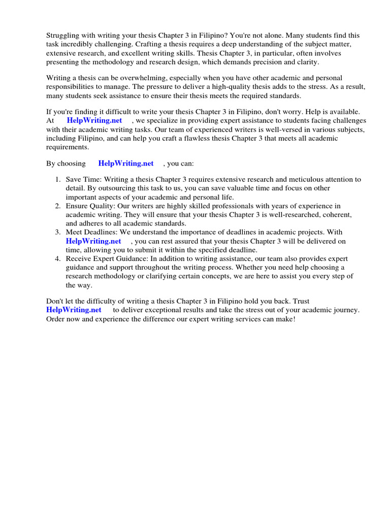 Thesis Chapter 3 Filipino | PDF | Thesis | Methodology