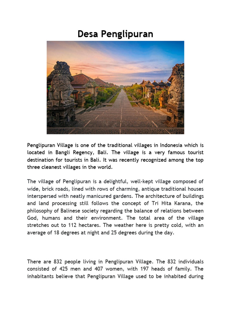 Desa Penglipuran | PDF | Home & Garden
