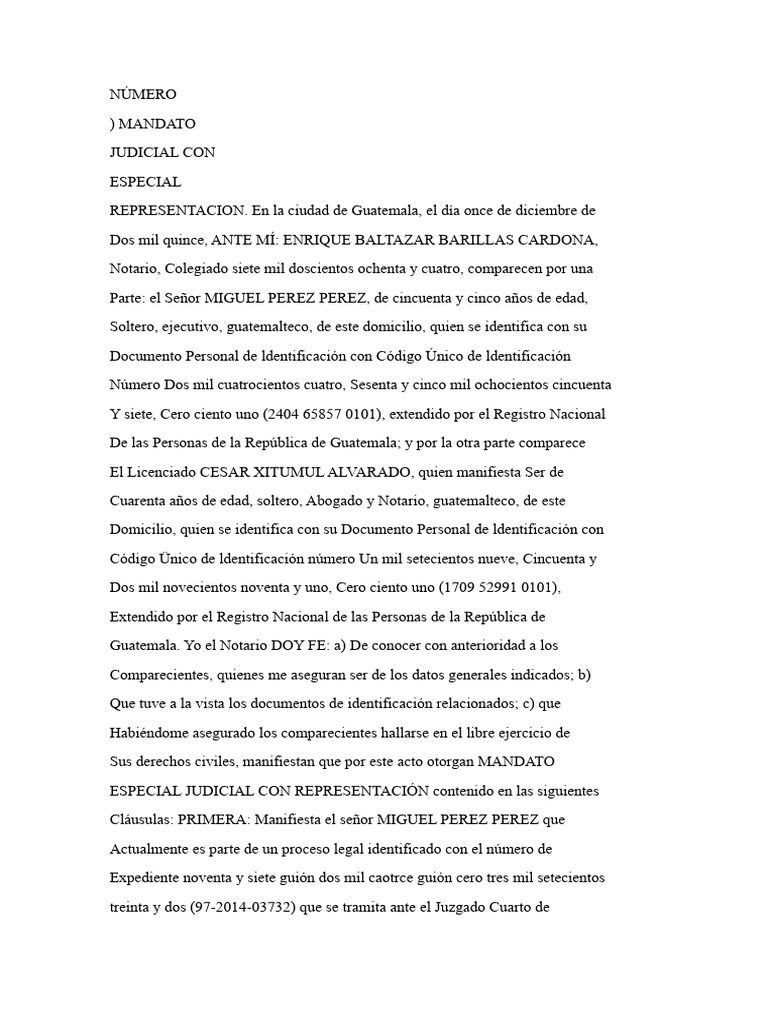 mandato especial con representación judicial | PDF | Justicia | Crimen y violencia