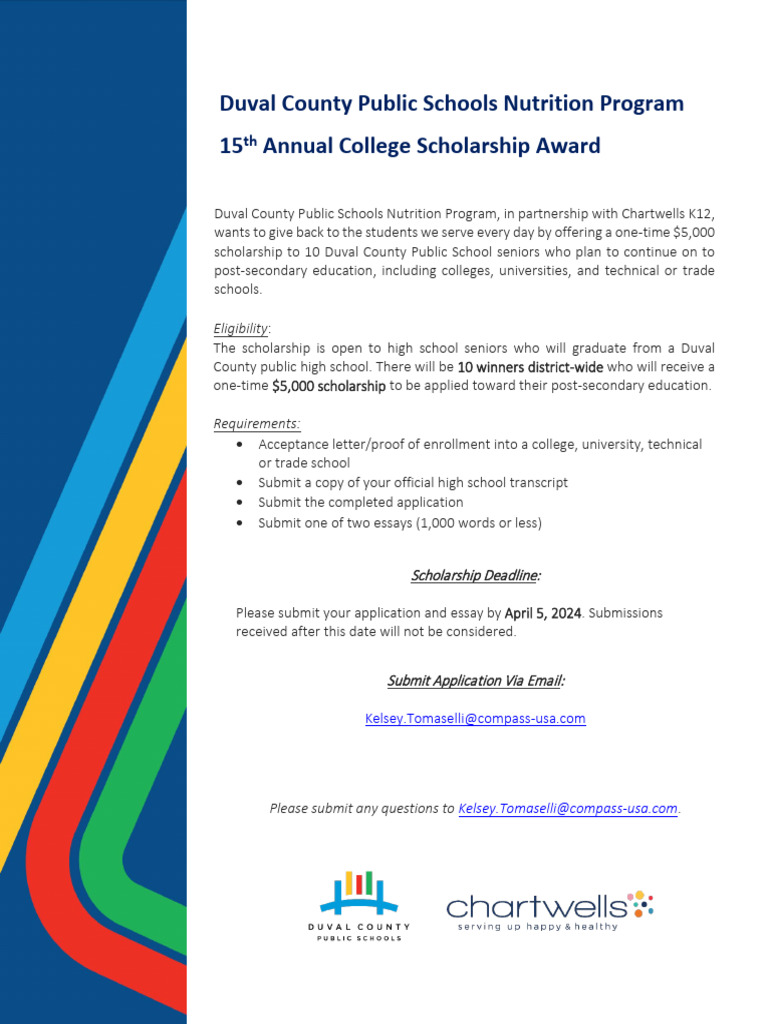 DCPS Nutrition Program Scholarship Application 2024 | PDF