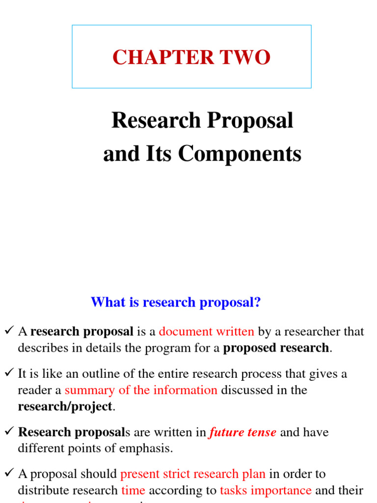 Chapter 2 Research Proposal and Its Elements | PDF | Methodology ...