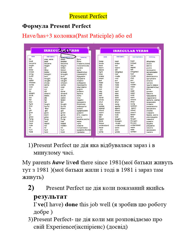Present Perfect | PDF