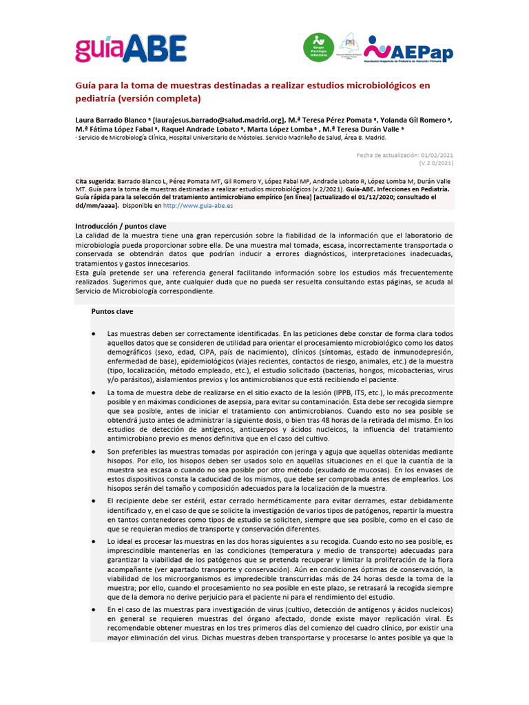 Muestras Guia ABE | PDF | Diarrea | Mycobacterium