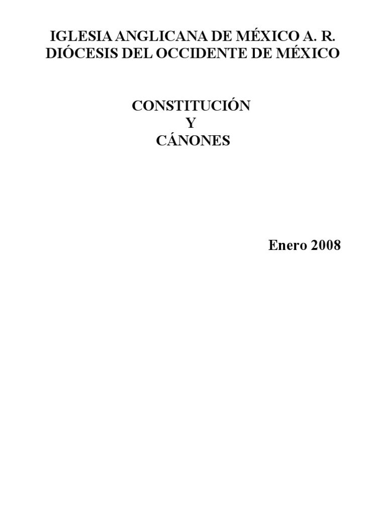 Constitucion y Canones - Diócesis de Occidente | PDF | obispo | Iglesia ...