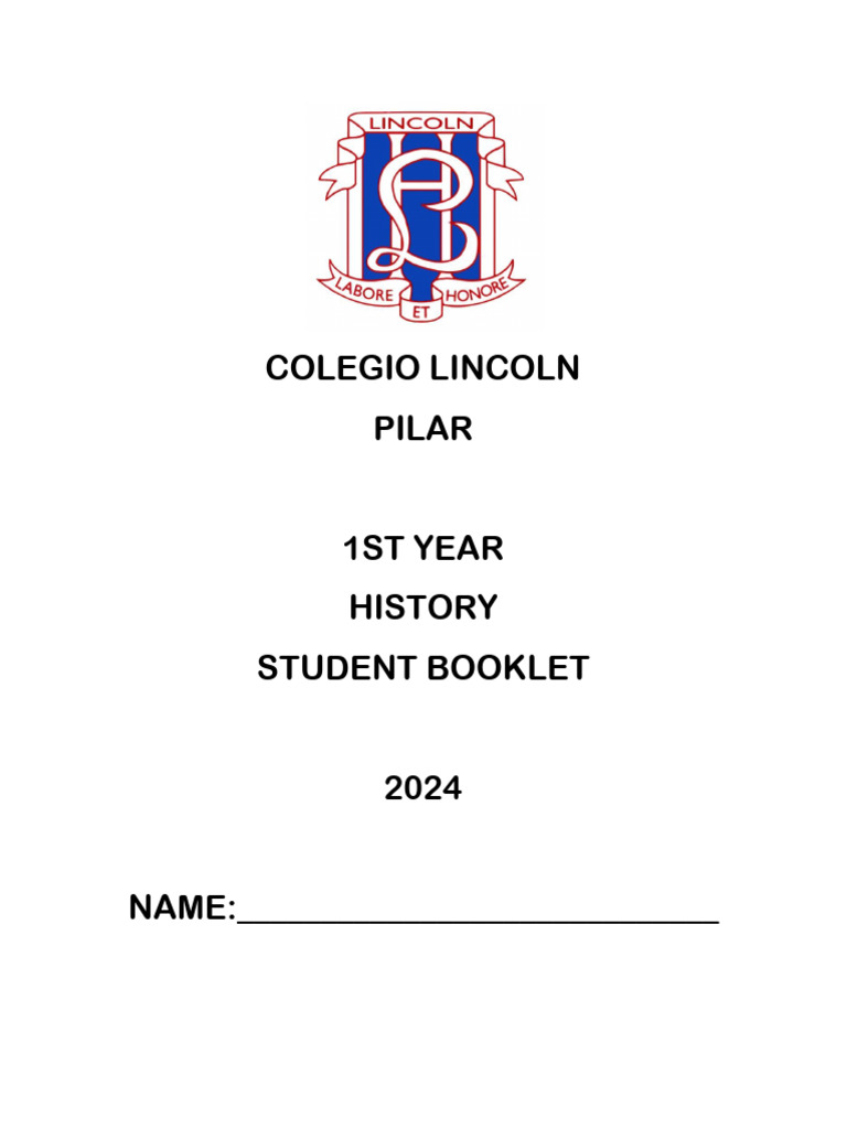 1ST Year History Booklet 2024 | PDF