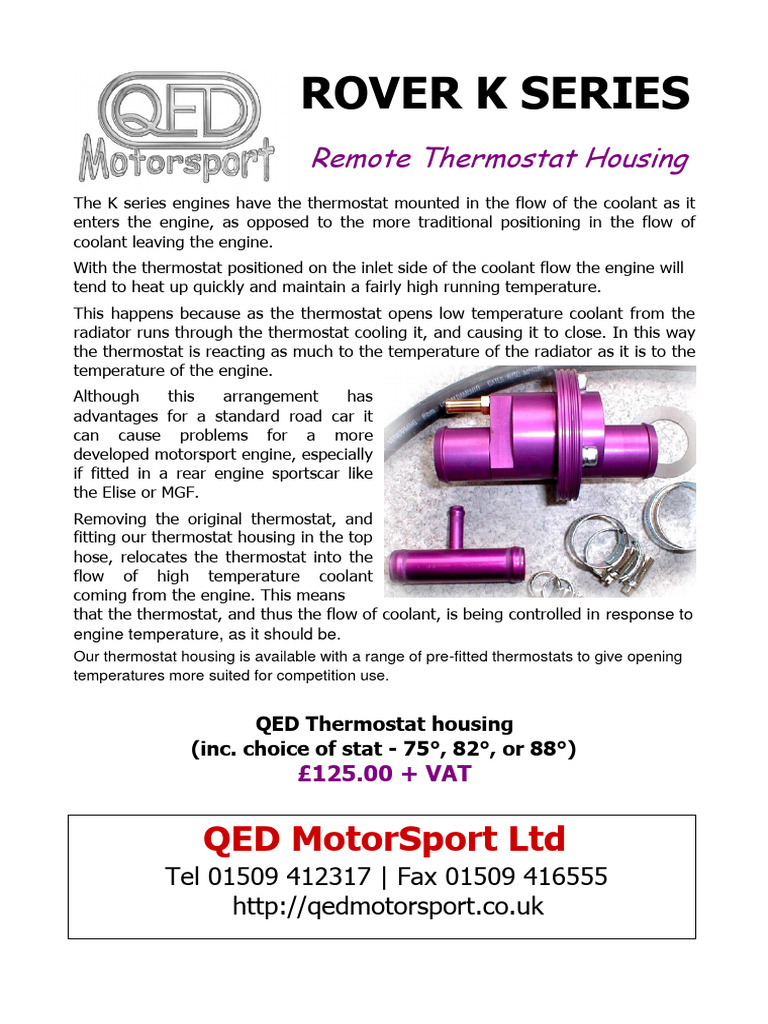 K-series Qed Remote Thermostat Fitting | PDF | Thermostat | Home Appliance