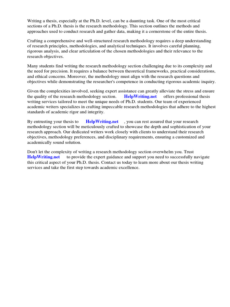 How To Write Research Methodology in PHD Thesis | PDF | Methodology ...