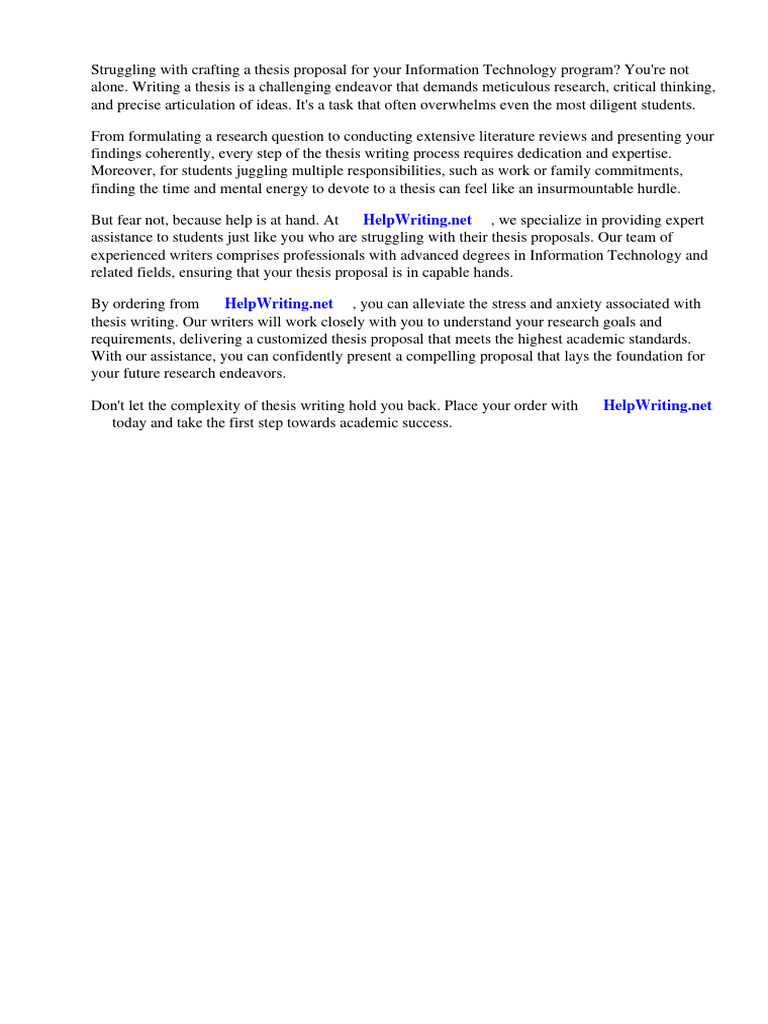 Sample Thesis Proposal for Information Technology | PDF | Thesis | Methodology