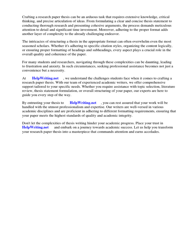 Research Paper Thesis Format | PDF | Thesis | Academic Degree