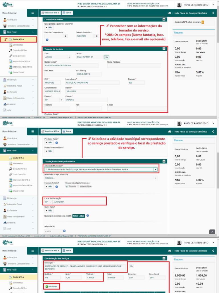 Passo a Passo Emissão de Nfs-e | PDF