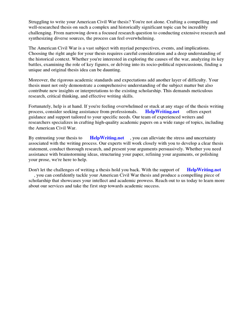 American Civil War Thesis Ideas | Download Free PDF | American Civil ...