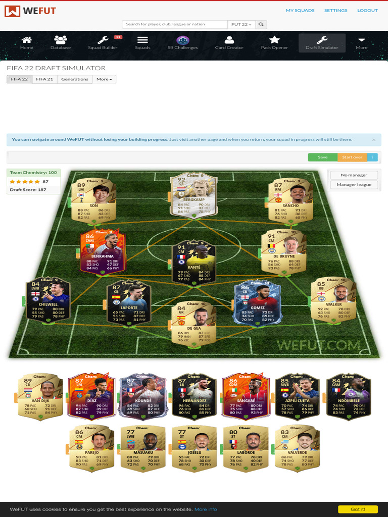 FUT Draft Simulator FIFA 22 Ultimate Team WeFUT 7 | PDF