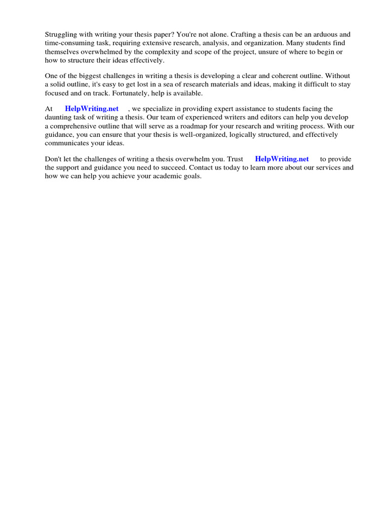 Thesis Paper Outline Example | PDF | Thesis | Essays