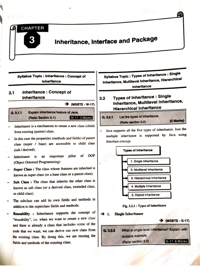 Inheritance, Interface and Packeage-Java Chapter 3 | PDF