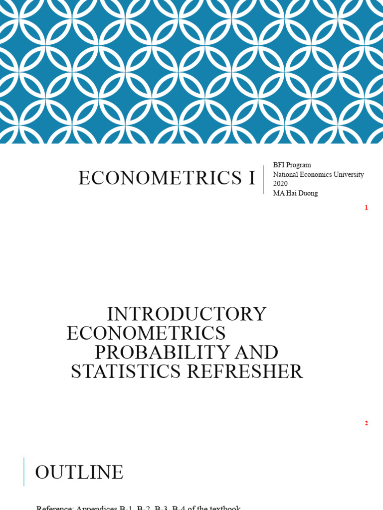 Econometrics I Lecture 2 Wooldridge | PDF | Probability Density Function | Variance