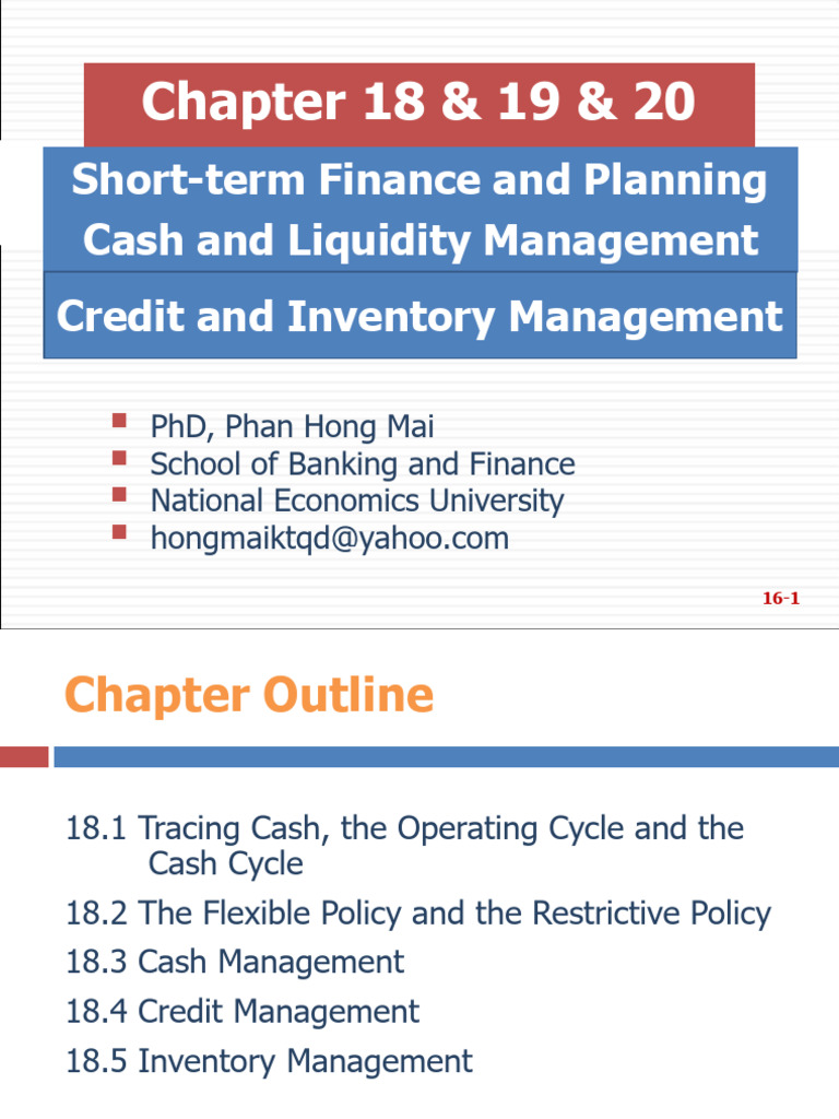 Handout Chapter 18 19 20 Short Term Finance and Planning 2024 | PDF | Equity (Finance) | Inventory