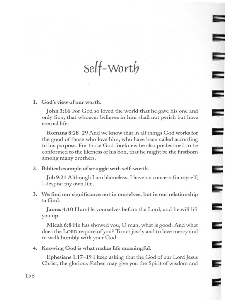 Self Worth | PDF | Jesus | God