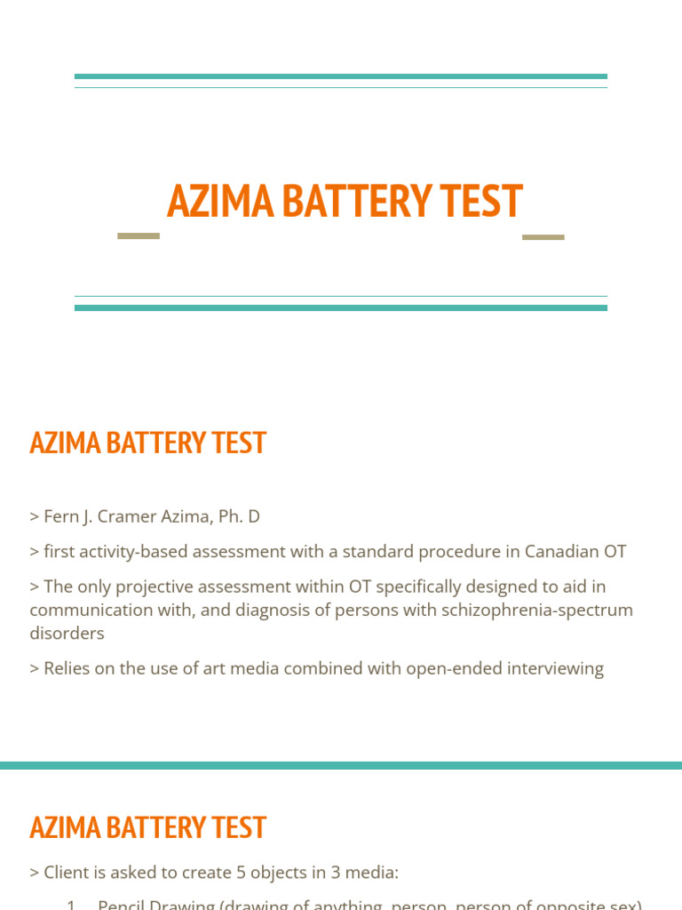 Azima Battery Test Guide | PDF | Art | Science & Mathematics