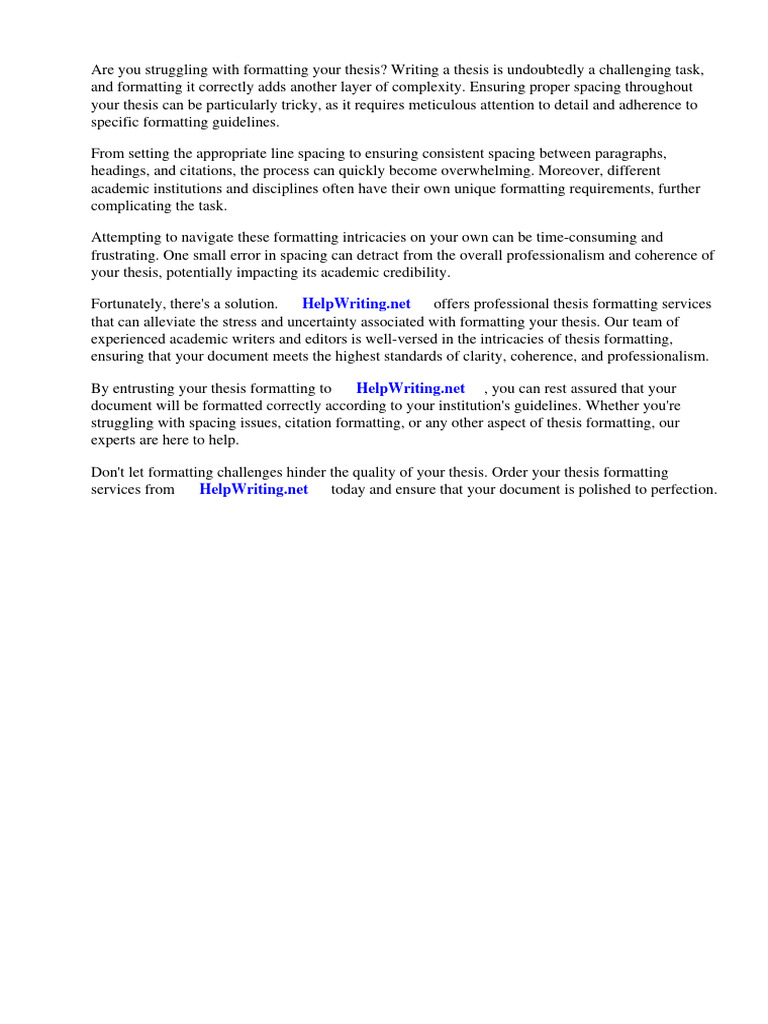 Thesis Spacing Format | PDF | Thesis | Essays