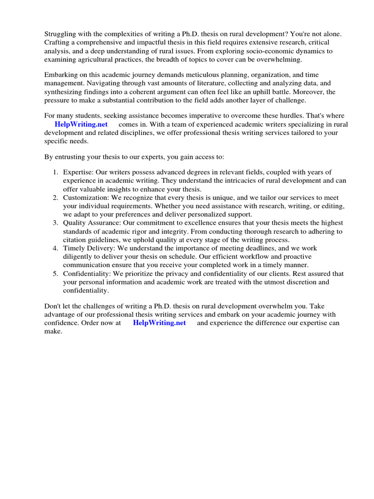 PHD Thesis On Rural Development PDF | PDF | Thesis | Economic Growth