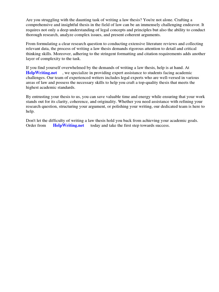Law Thesis Example | PDF | Thesis | Essays