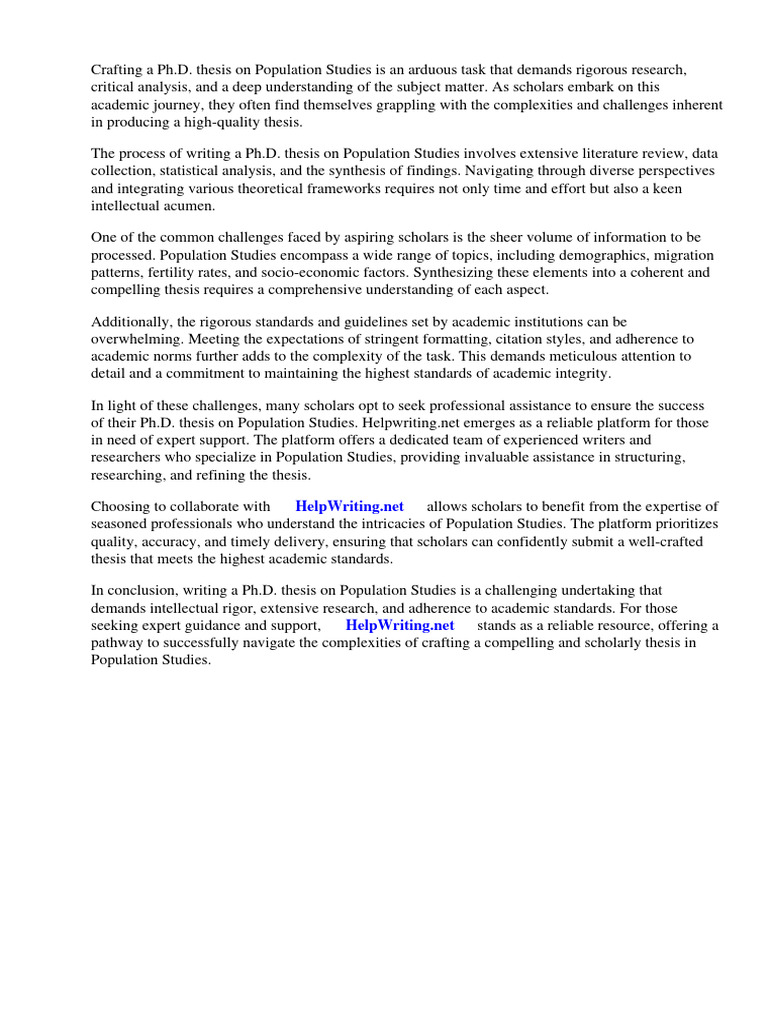 PHD Thesis On Population Studies | PDF | Statistics | Sampling (Statistics)