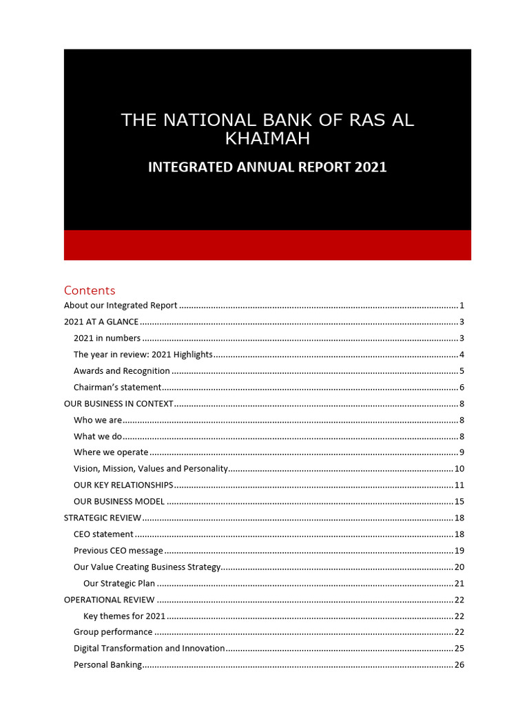 RAKBANK 2021 Annual Integrated Report English | PDF | Banks ...