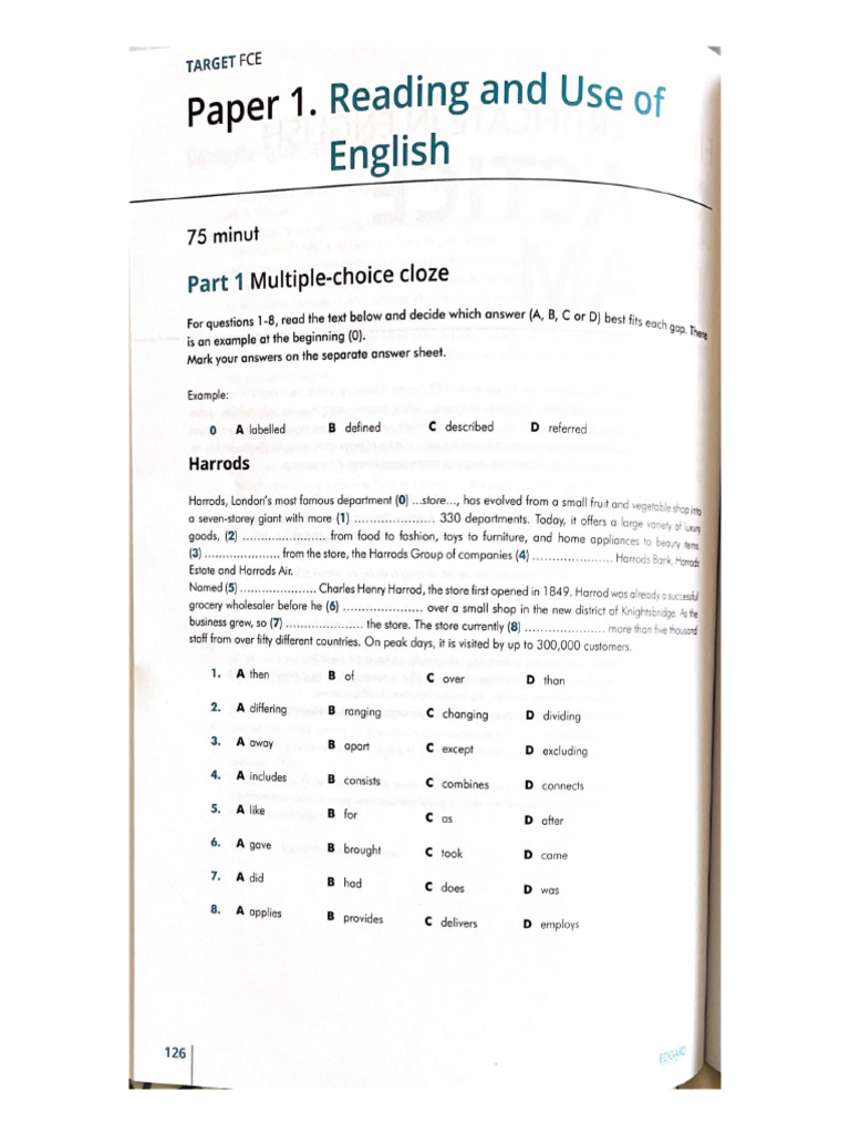 Paper 1. Reading and Use of 1 | PDF