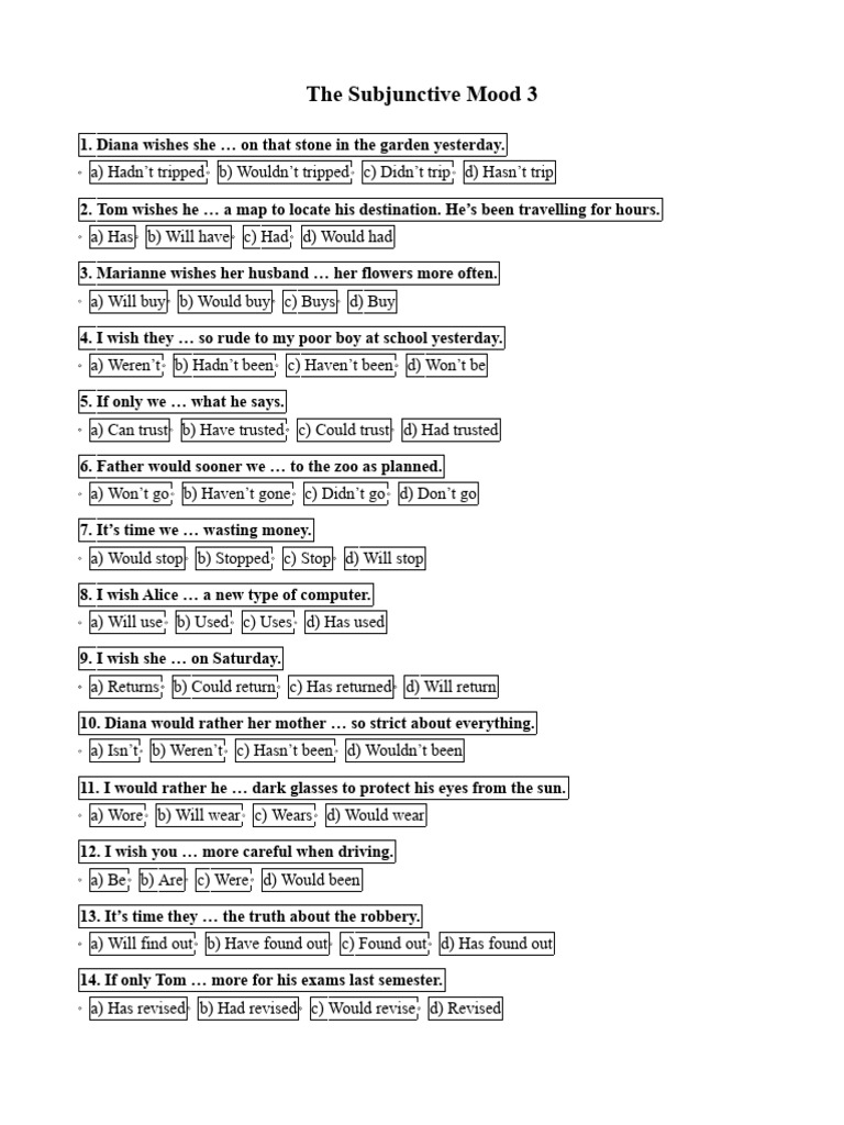 subjunctive mood 3 | PDF