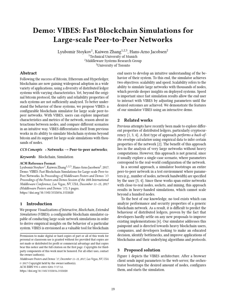 Vibes-mw-VIBES Fast Blockchain Simulations F | PDF | Simulation | Computer Network