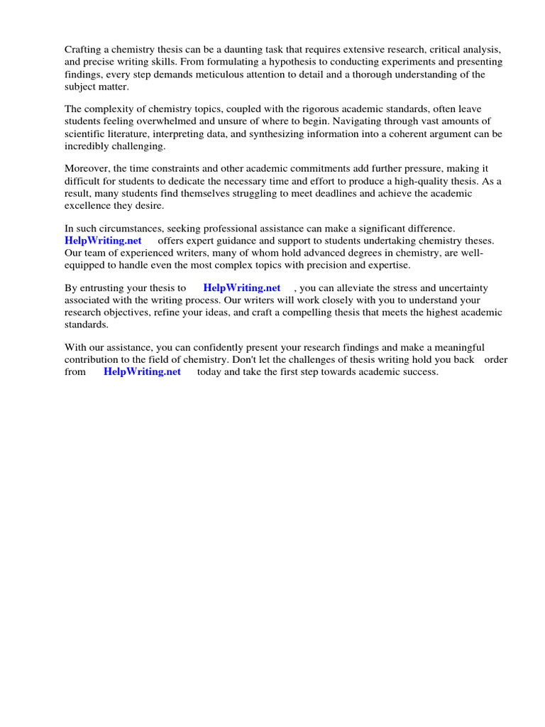 Chemistry Thesis | PDF | Thesis | Chemistry