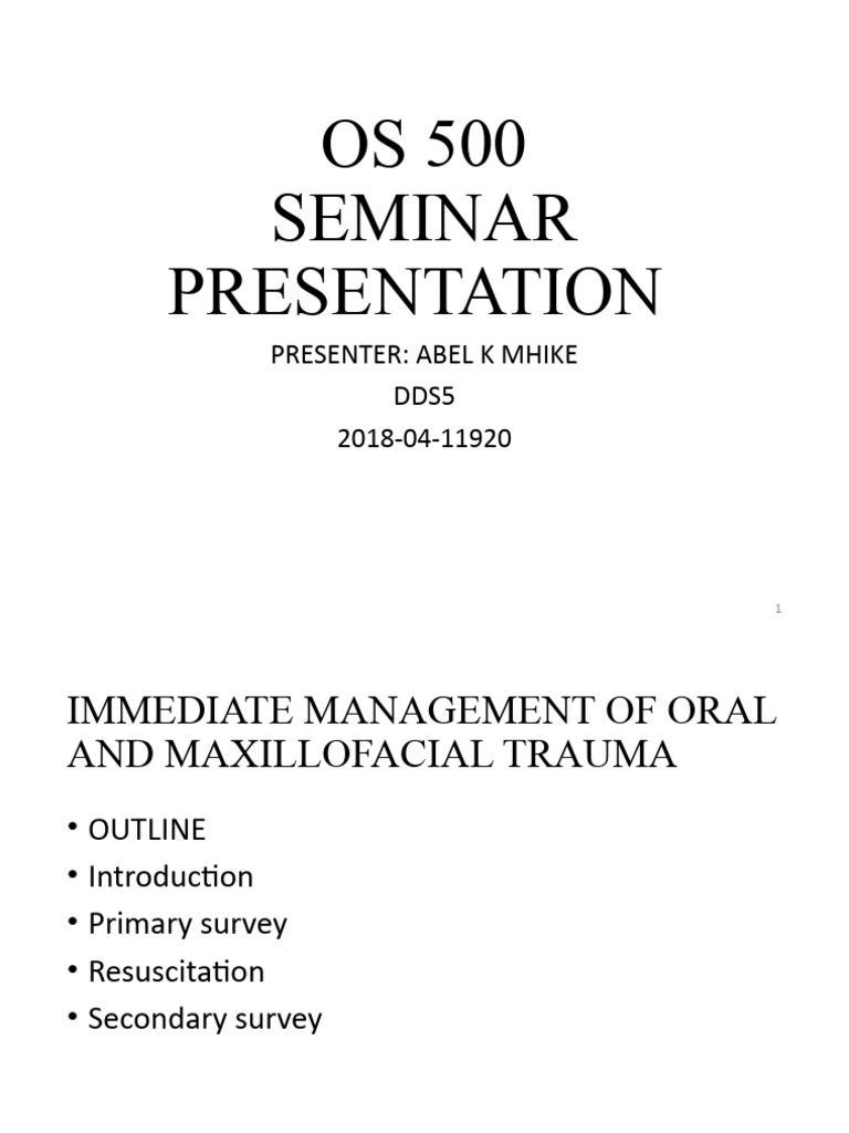 Oral and Maxillofacial Trauma Management | PDF | Major Trauma ...