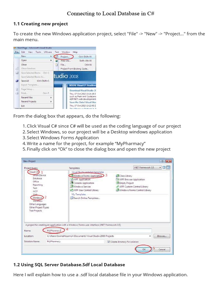 C - Sharp - Connecting To Local Database | PDF | Language Integrated ... C - Sharp - Connecting To Local Database | PDF | Language Integrated ...