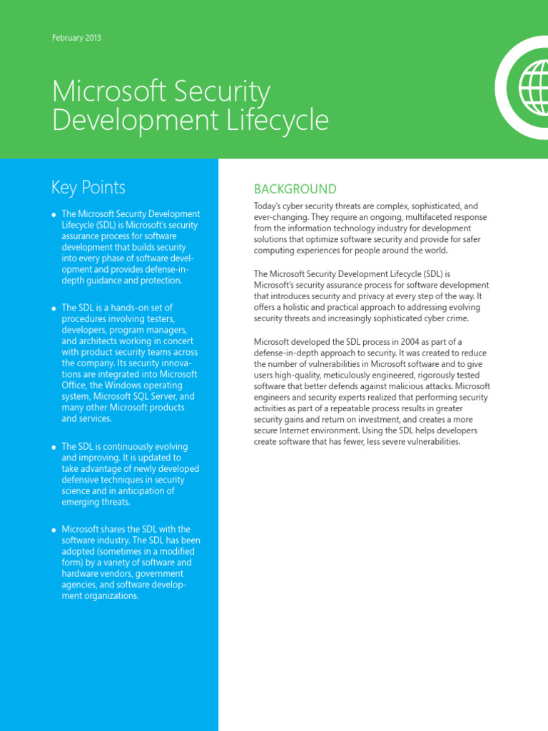 Microsoft Security Development Lifecycle | PDF | Security | Computer ...