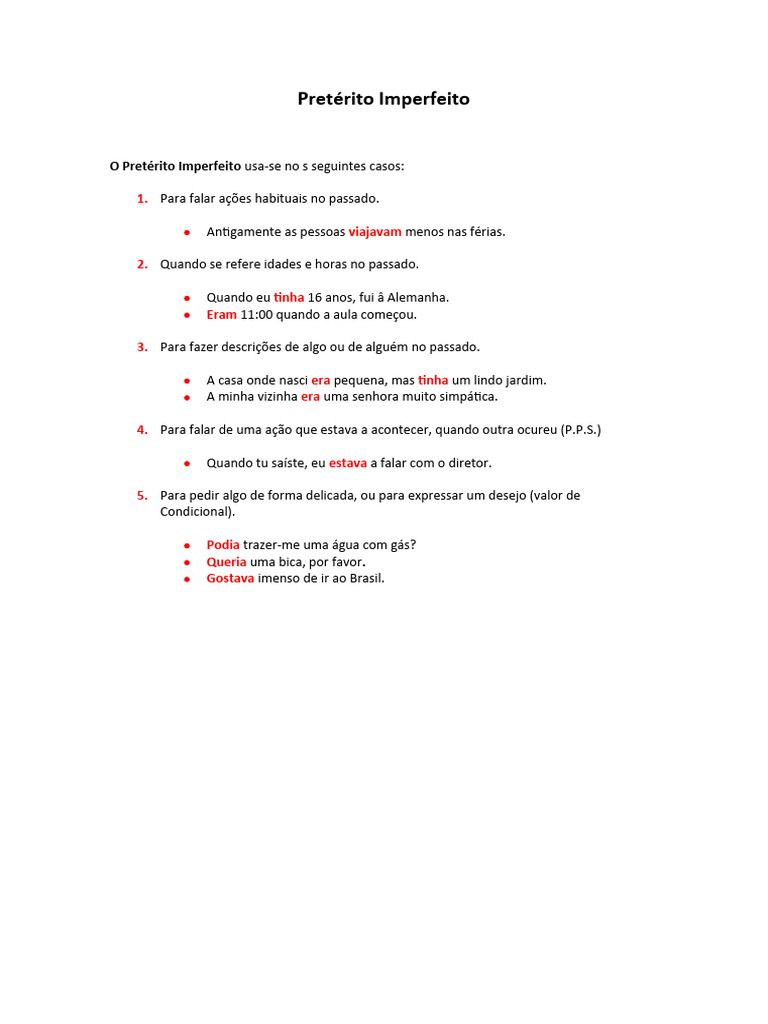 Pretérito Imperfeito Livro Portugues Xxi | PDF | Linguística ...