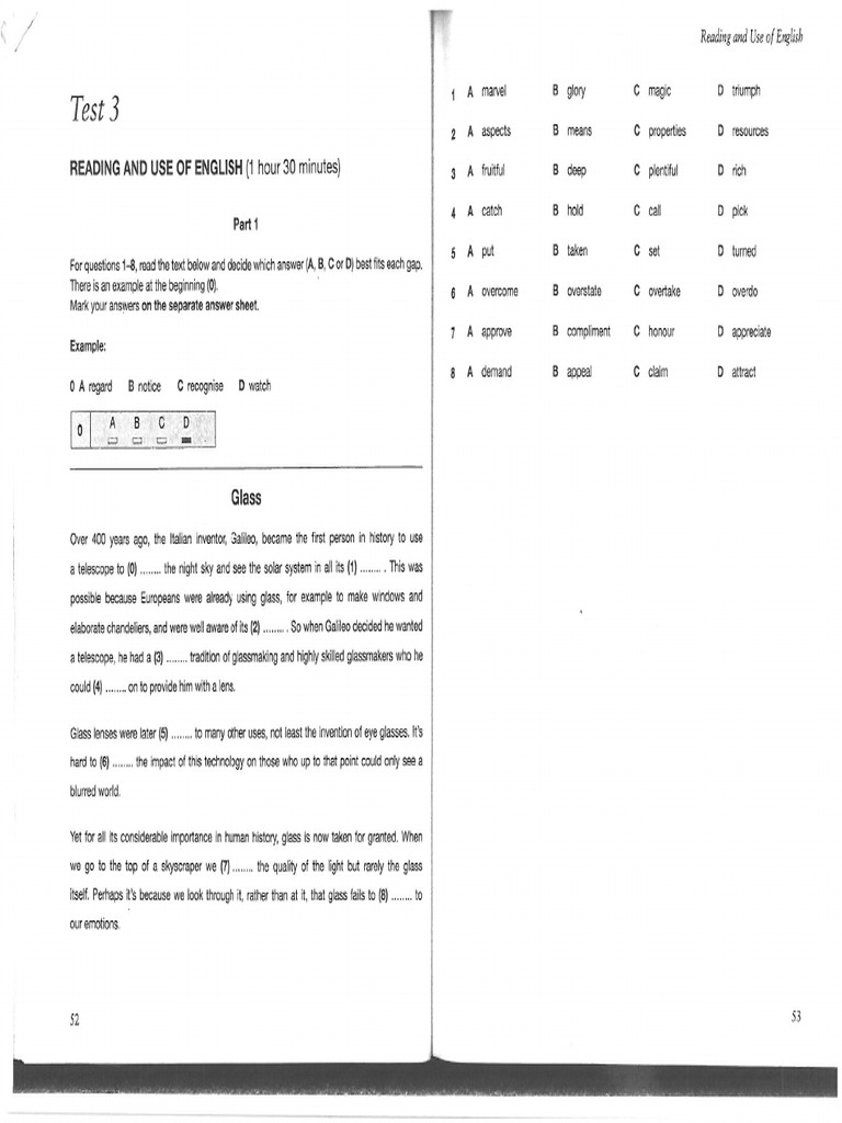 T8 Use of English Test | PDF