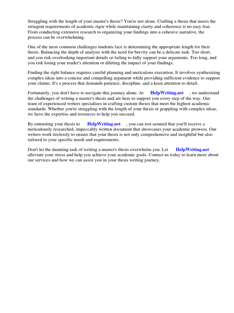 Master Thesis Length | PDF | Thesis | Methodology