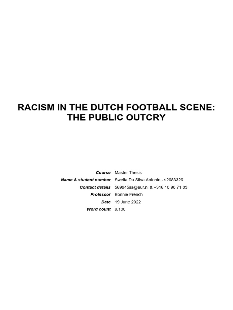 Thesis Final Version | PDF | Racism | Discrimination & Race Relations