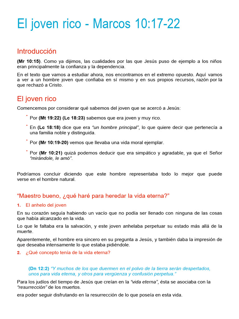 el-joven-rico | PDF | Jesús | Vida eterna (cristianismo)