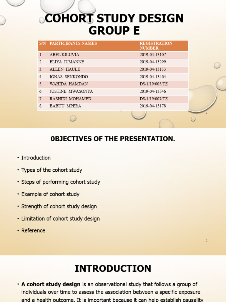 Cohort Study Design Group E | PDF | Cohort Study | Public Health