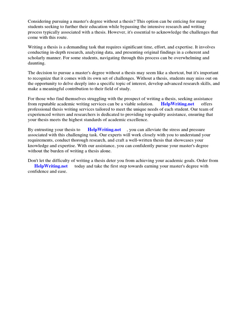 Master Degree Without Thesis | PDF | Thesis | Academic Degree