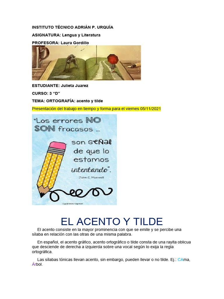 2 - Ortografía Acentuación Tilde | PDF | Fonética | Lingüística