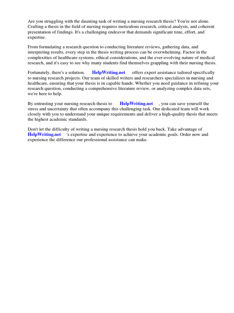 Nursing Research Thesis Sample | PDF | Palliative Care | Shock ...