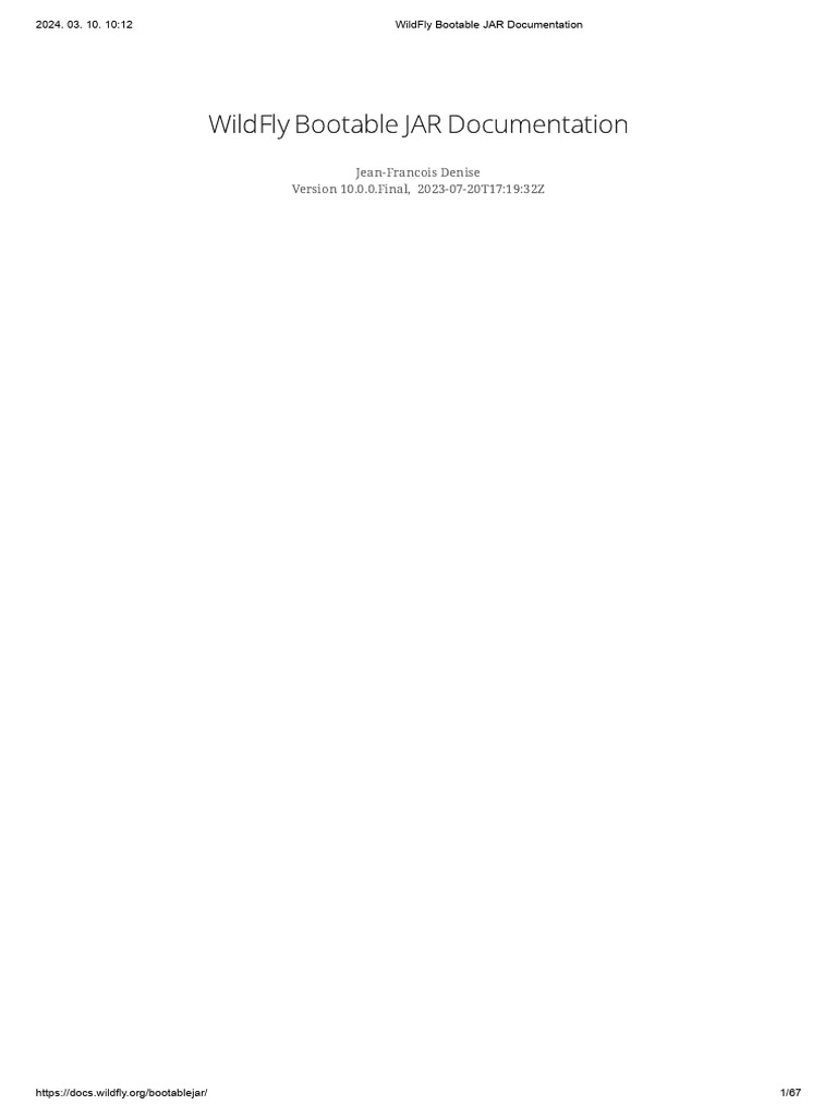 WildFly Bootable JAR Documentation | PDF