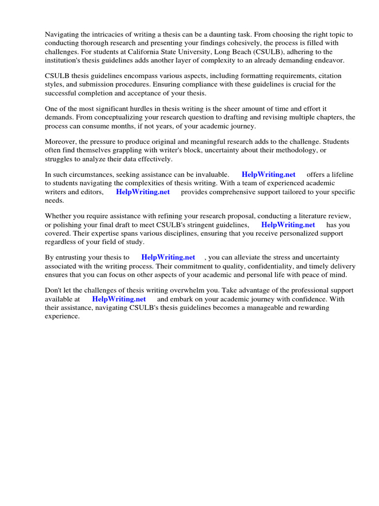 Csulb Thesis Guidelines | PDF | Thesis | Apa Style Csulb Thesis Guidelines | PDF | Thesis | Apa Style